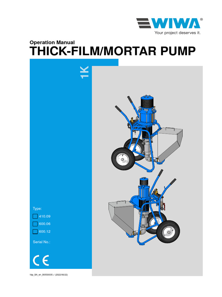 410.09 Mortar Pump With Mastic Gun English | PDF | Valve | Personal ...