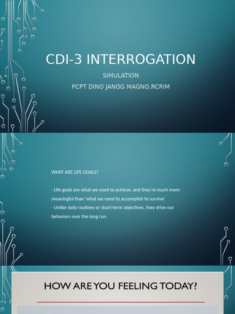 CDI 3 Lecture Simulation With Out Video | PDF | Confession (Law) | Interrogation