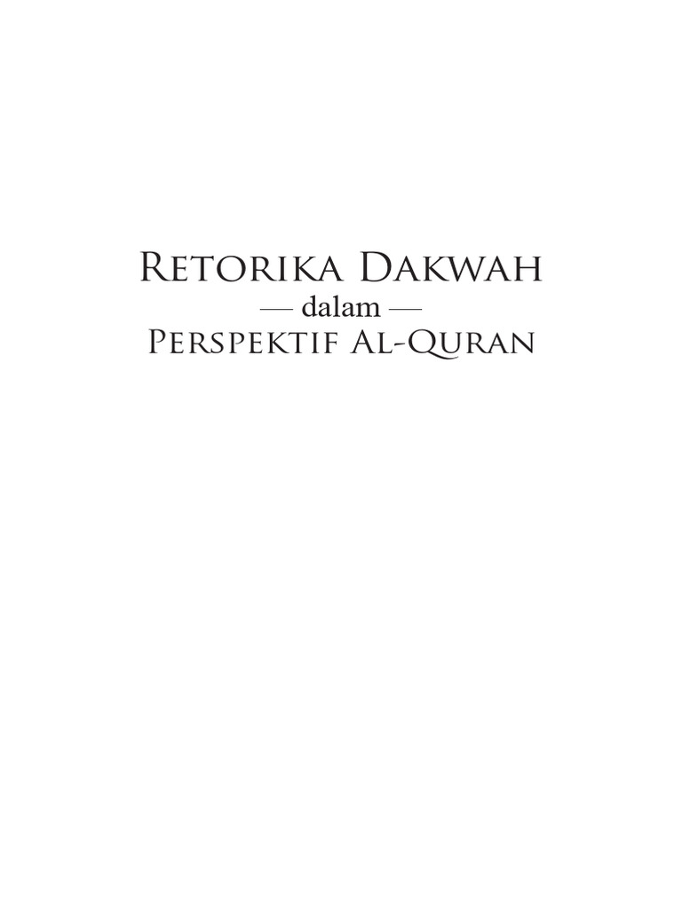 Retorika Dakwah Dalam Perspektif Al-Quran | PDF | Kajian Bahasa Asing