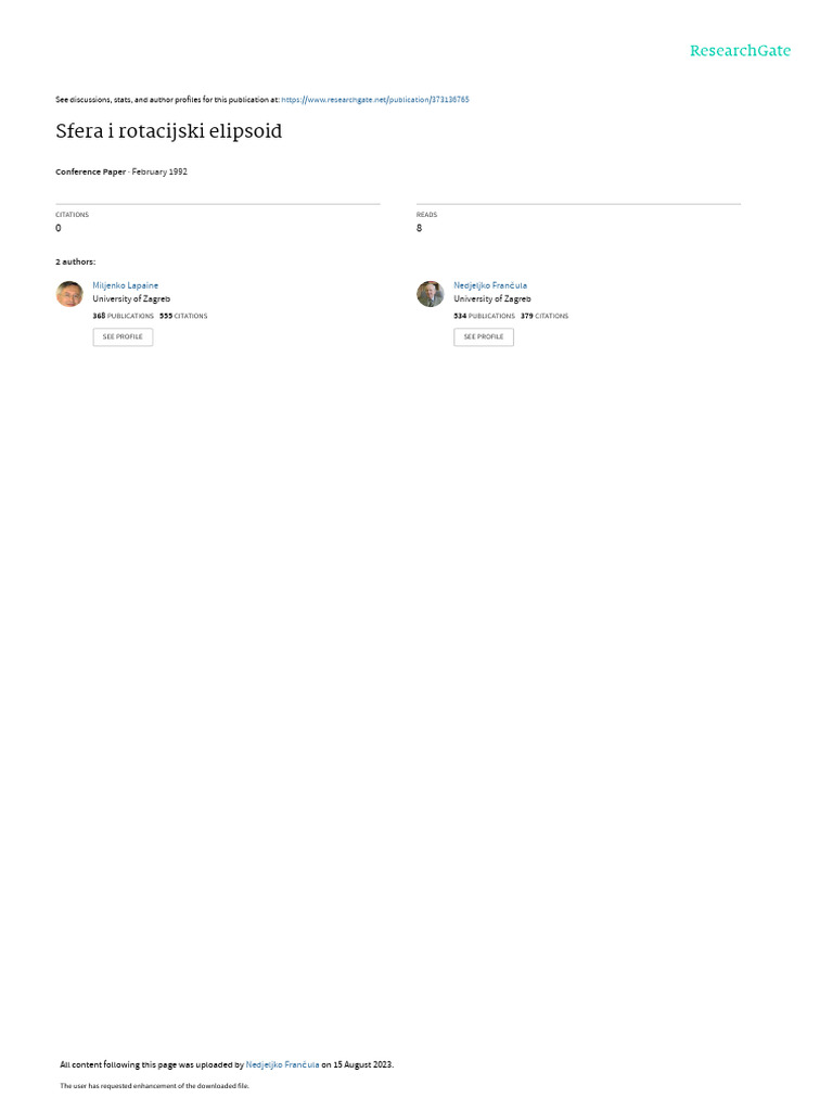 Sfera I Rotacijski Elupsoid | PDF