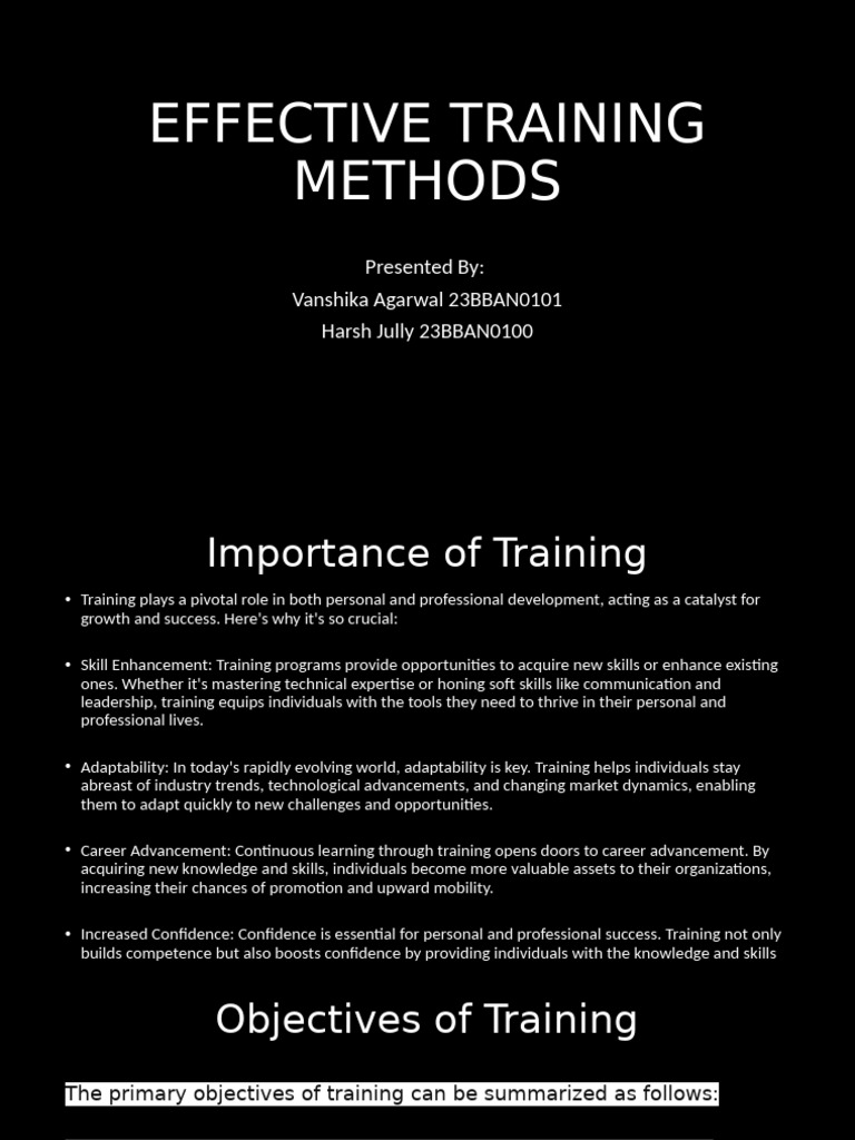 Effective Training Methods | PDF | Learning | Educational Technology