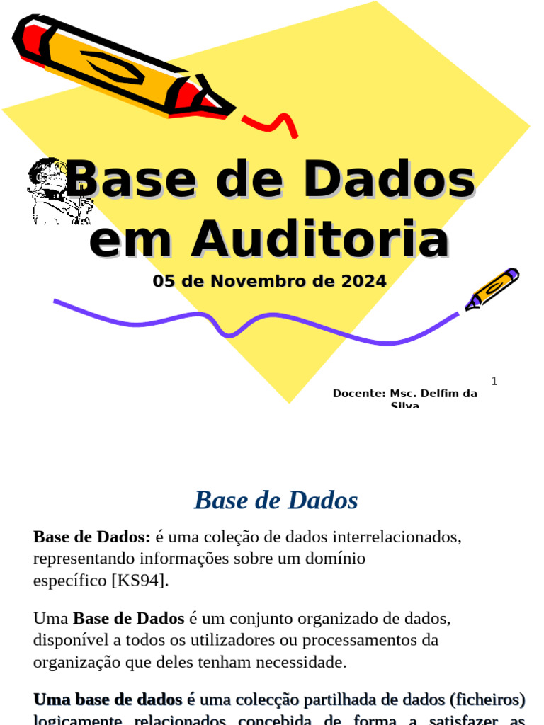 Introdução a Bases de Dados e SGBD | PDF | Bancos de dados | Modelo ...