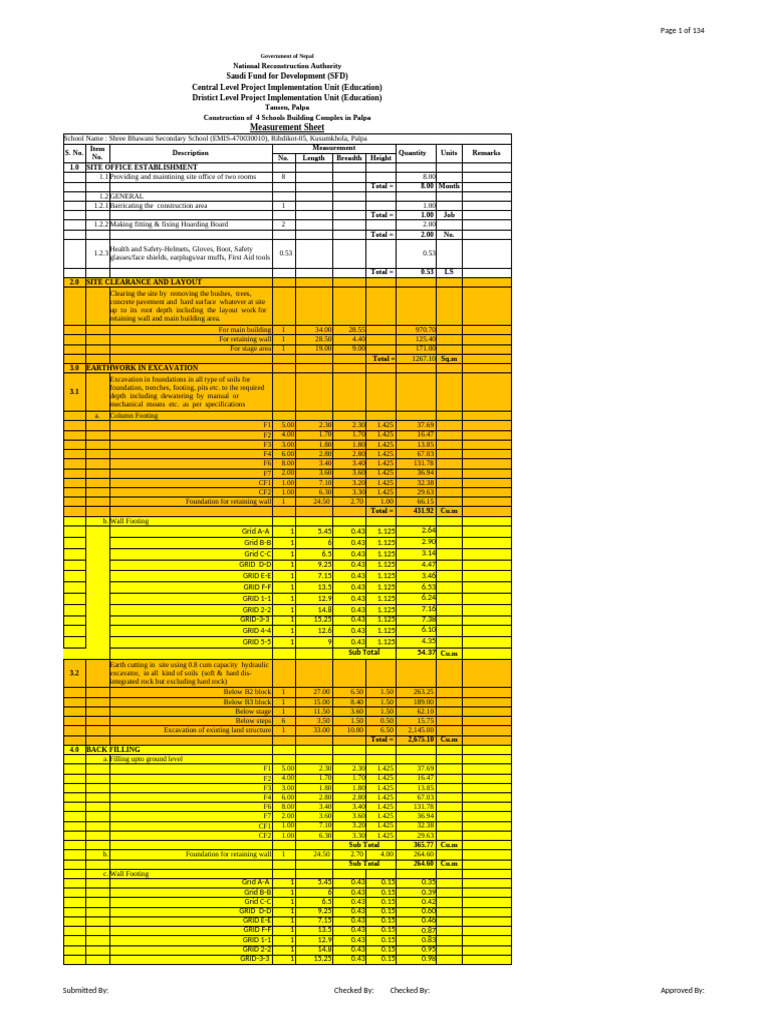 Bhawani Measurement Book | PDF | Masonry | Foundation (Engineering)