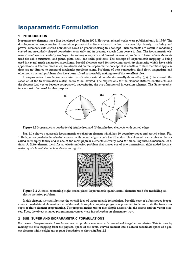 Isoparametric Formulation in FEM | PDF | Finite Element Method | Matrix ...