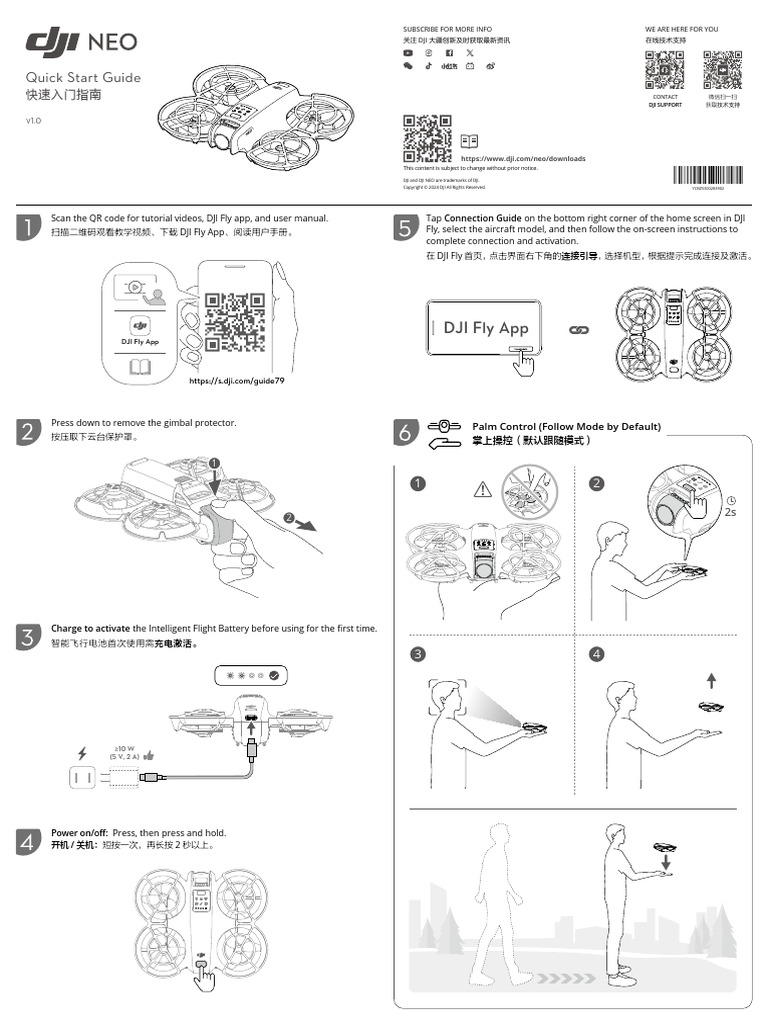 DJI Neo Quick Start Guide v1.0 | PDF