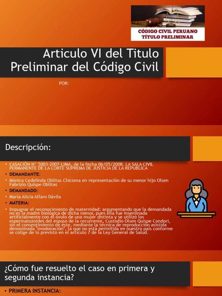 Articulo VI Del Titulo Preliminar Del Código Civil | PDF | Judicaturas | Ley Pública