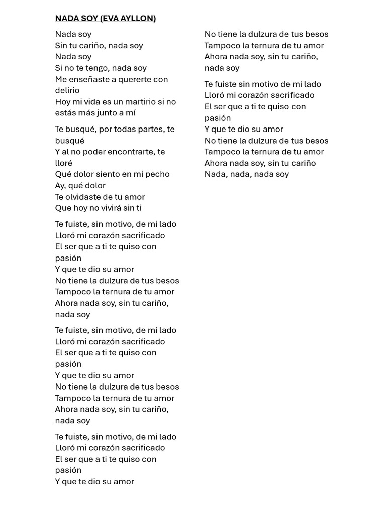 Nada Soy | PDF | Amor