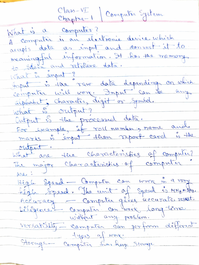 Class VI Chapter 1 Computer | PDF | Computers | Technology & Engineering