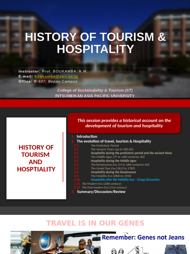 History of Tourism and Hospitality | PDF | Tourism