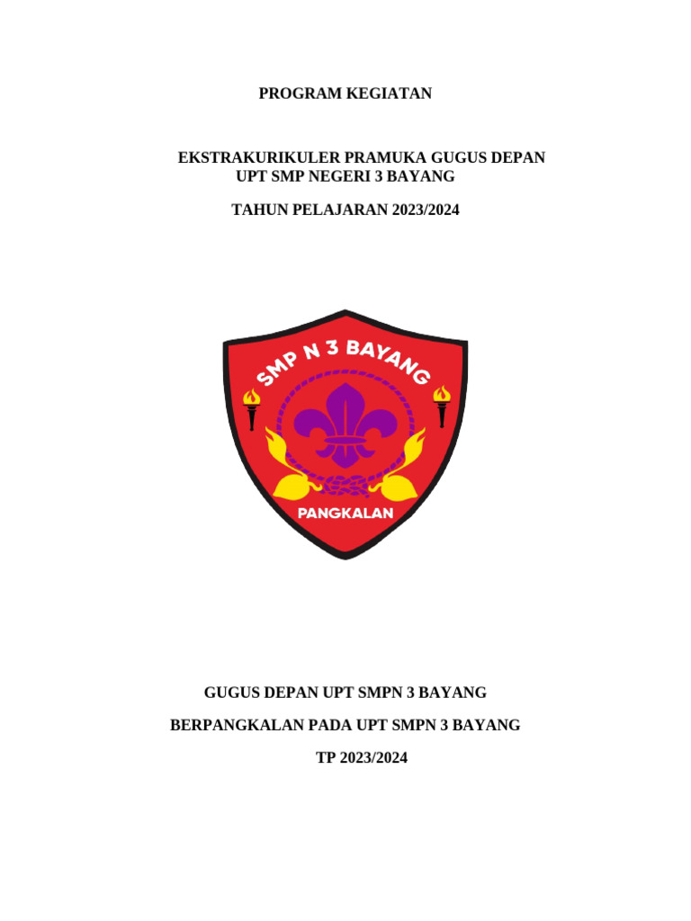 Program Pramuka SMPN 3 Bayang 2023/24 | PDF | Ilmu Sosial