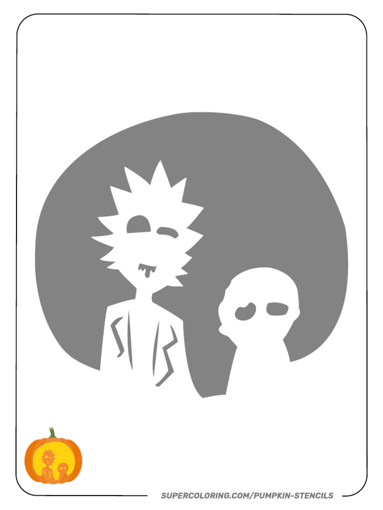 Rick and Morty Pumpkin Stencil Paper Crafts | PDF