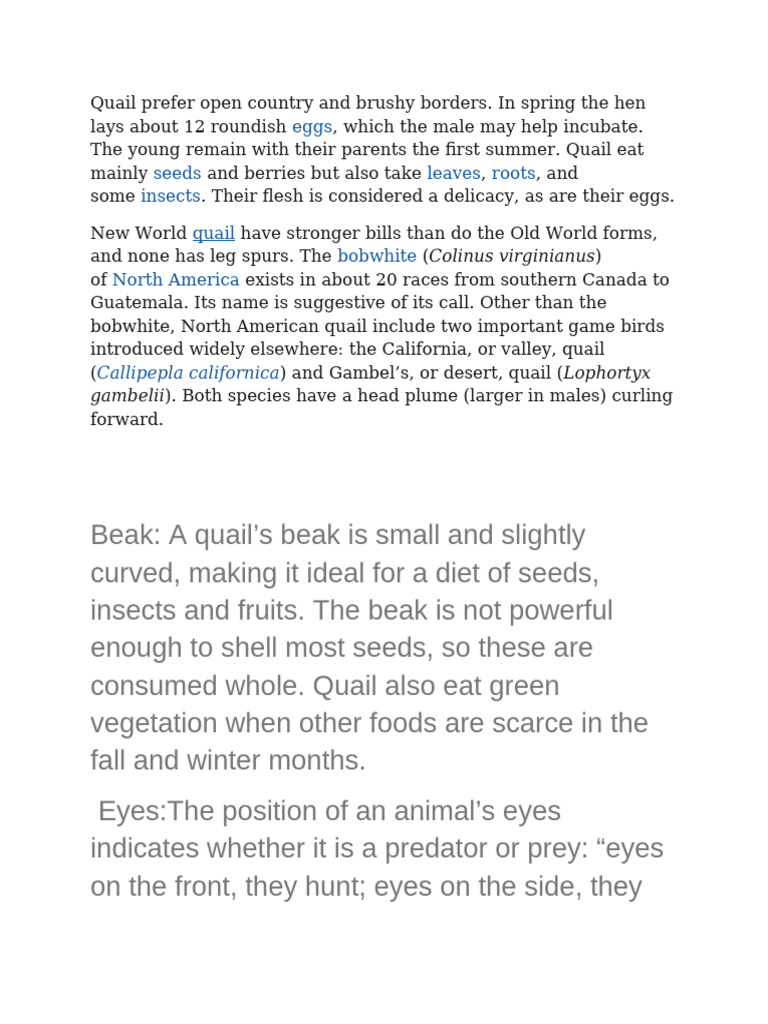 Quail Prefer Open Country and Brushy Borders | PDF | Home & Garden ...