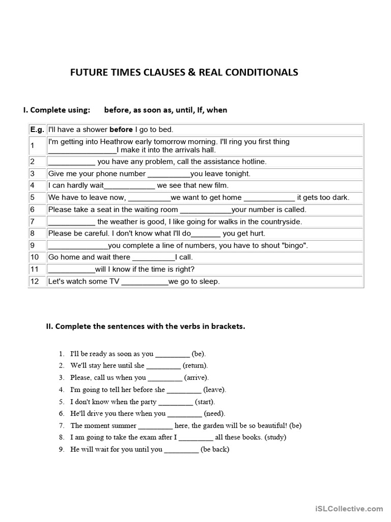 Future Time Clauses 2 | PDF | Grammar | Syntax