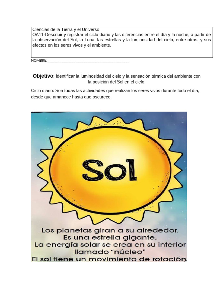 Ciclo Diario: Día y Noche en la Tierra | PDF | Ciencia y matemáticas