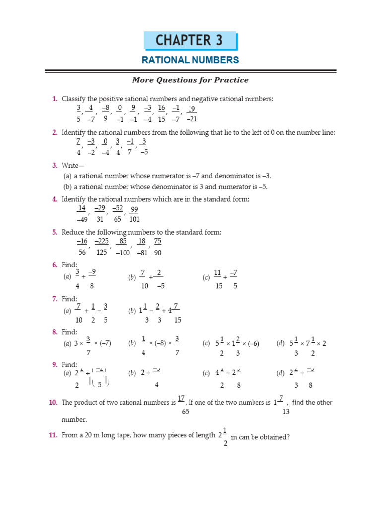 rational number g7 | PDF | Rational Number | Mathematical Concepts
