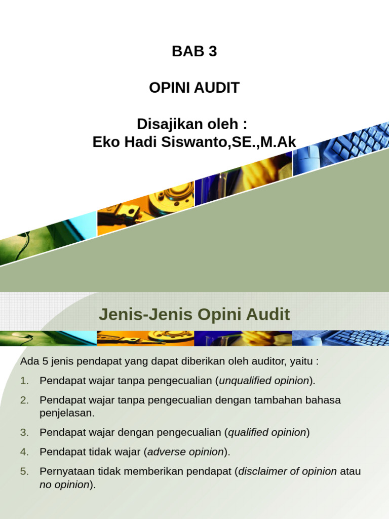 Jenis-Jenis Opini Audit dan Penjelasannya | PDF