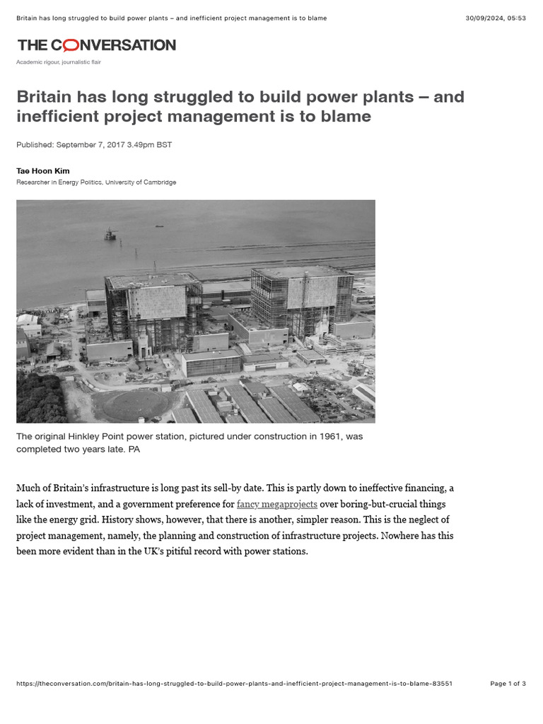 Britain Has Long Struggled To Build Power Plants - and Inefficient ...