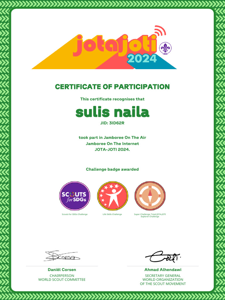 Jota Joti Certificate | PDF