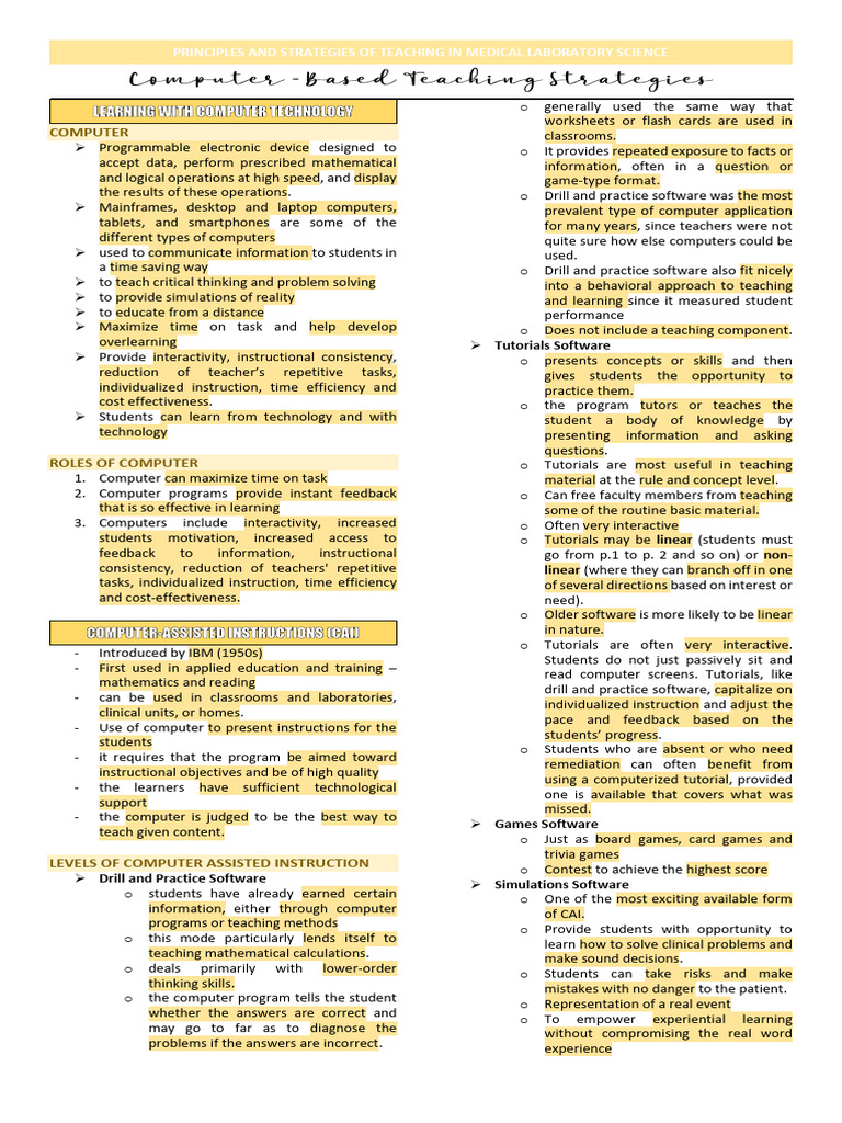 Computer-Based Teaching Strategies | PDF | World Wide Web | Internet & Web