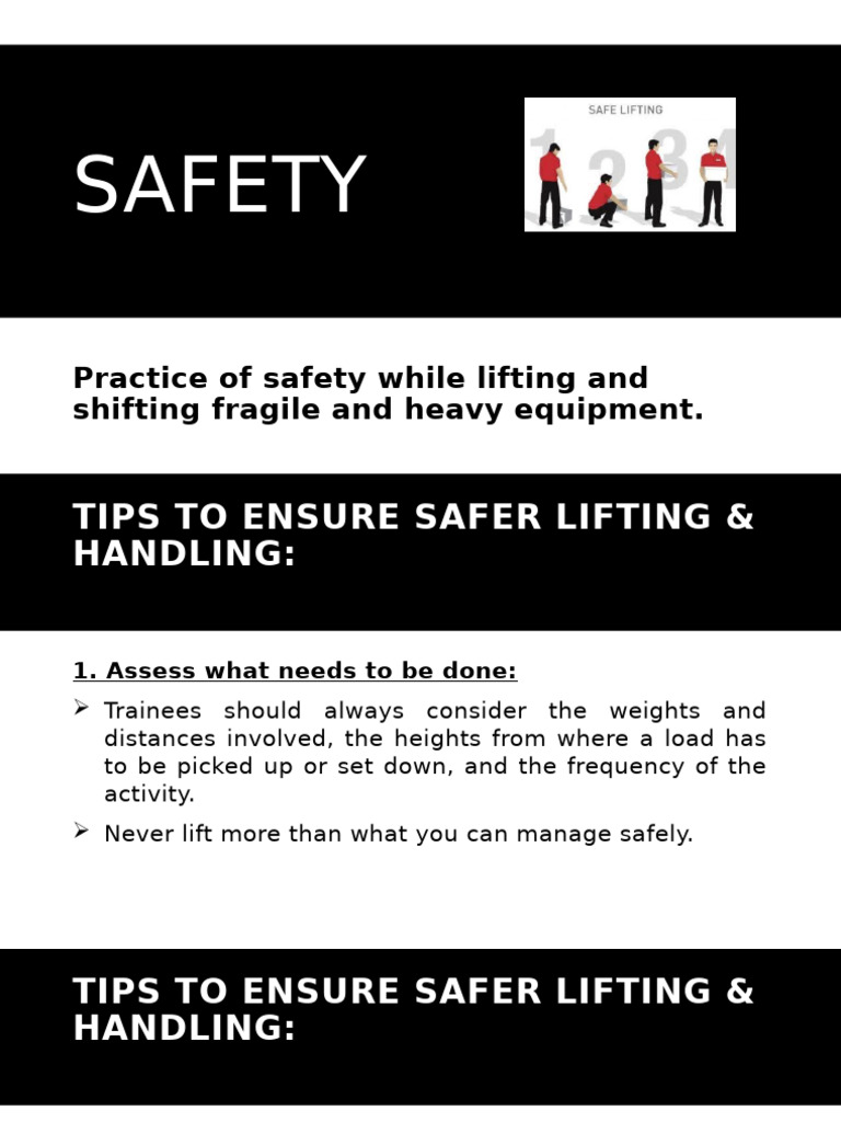 1 SAFETY Lifting & Shifting | PDF | Personal Protective Equipment
