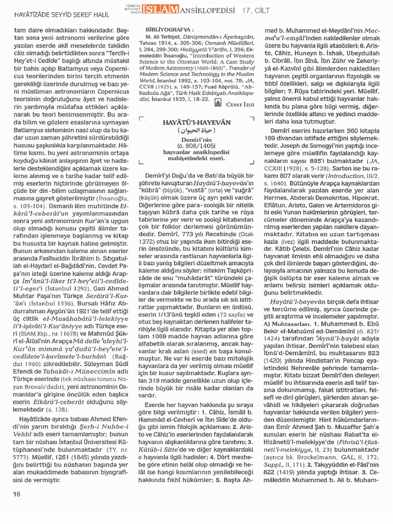 Hayatizade Seyyid Seref Halil: Hayatü'L-Hayev An | PDF