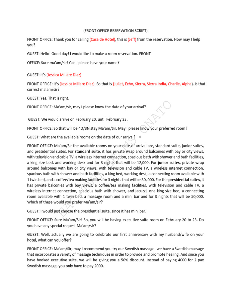 Reservation Script TVL He2 Converted 1 | PDF