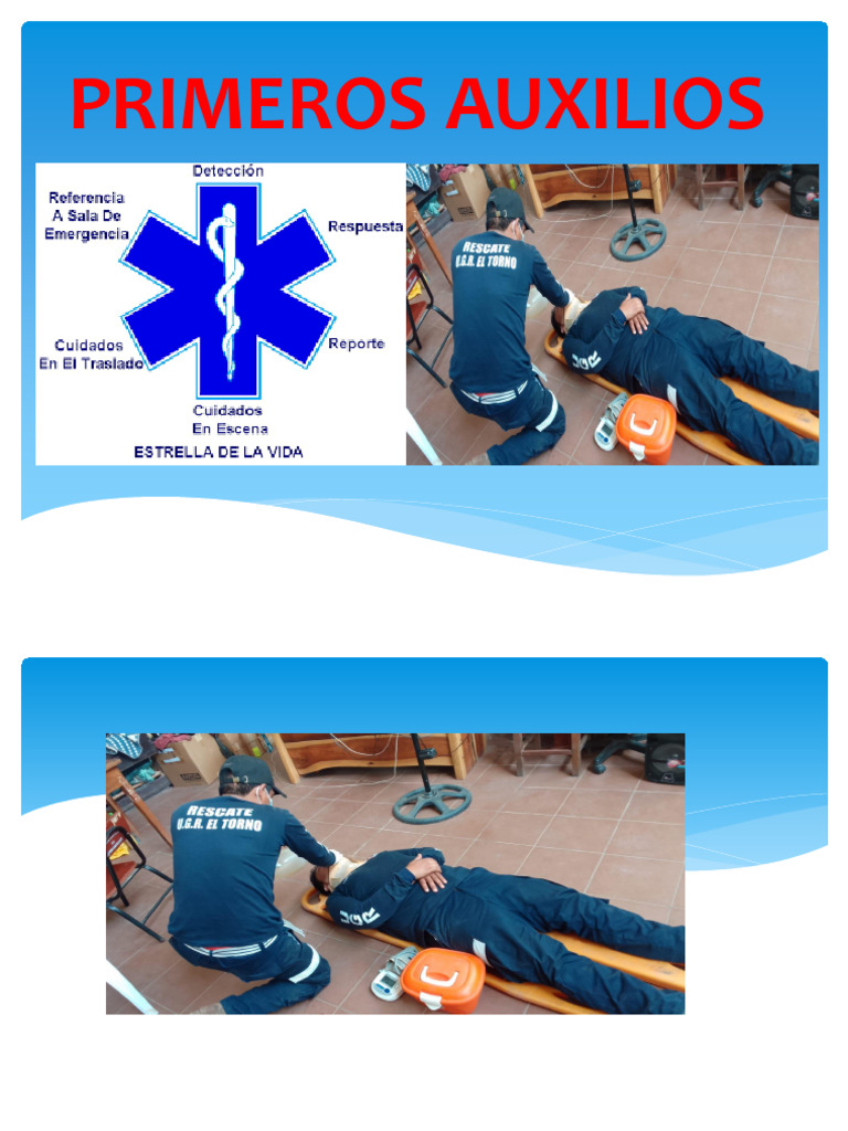 Primeros Auxilios Diapositivas | PDF | Reanimación cardiopulmonar | Presión sanguínea