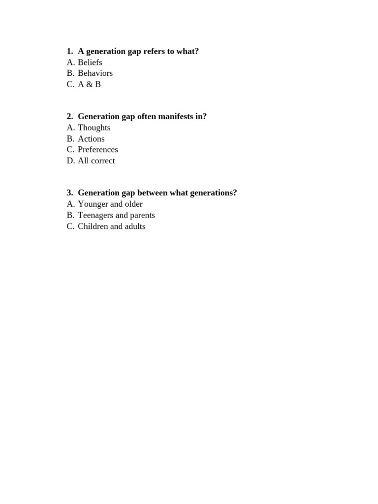 Understanding the Generation Gap | PDF