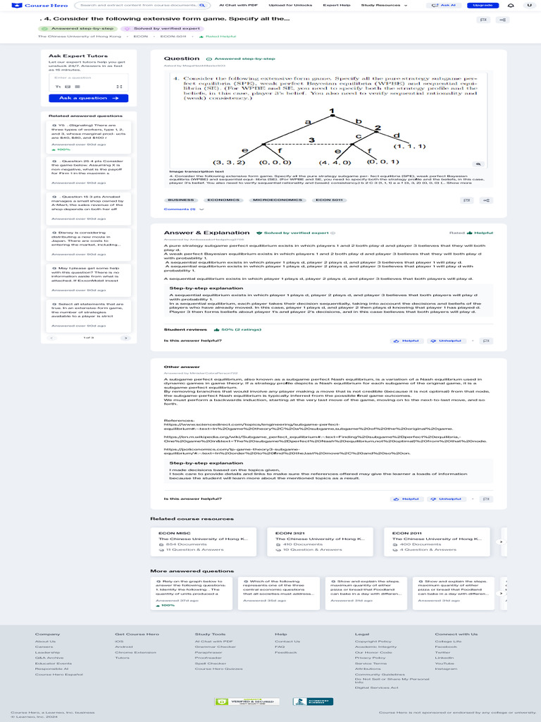 (Solved) . 4. Consider The Following Extensive Form Game. Specify All ... (Solved) . 4. Consider The Following Extensive Form Game. Specify All ...