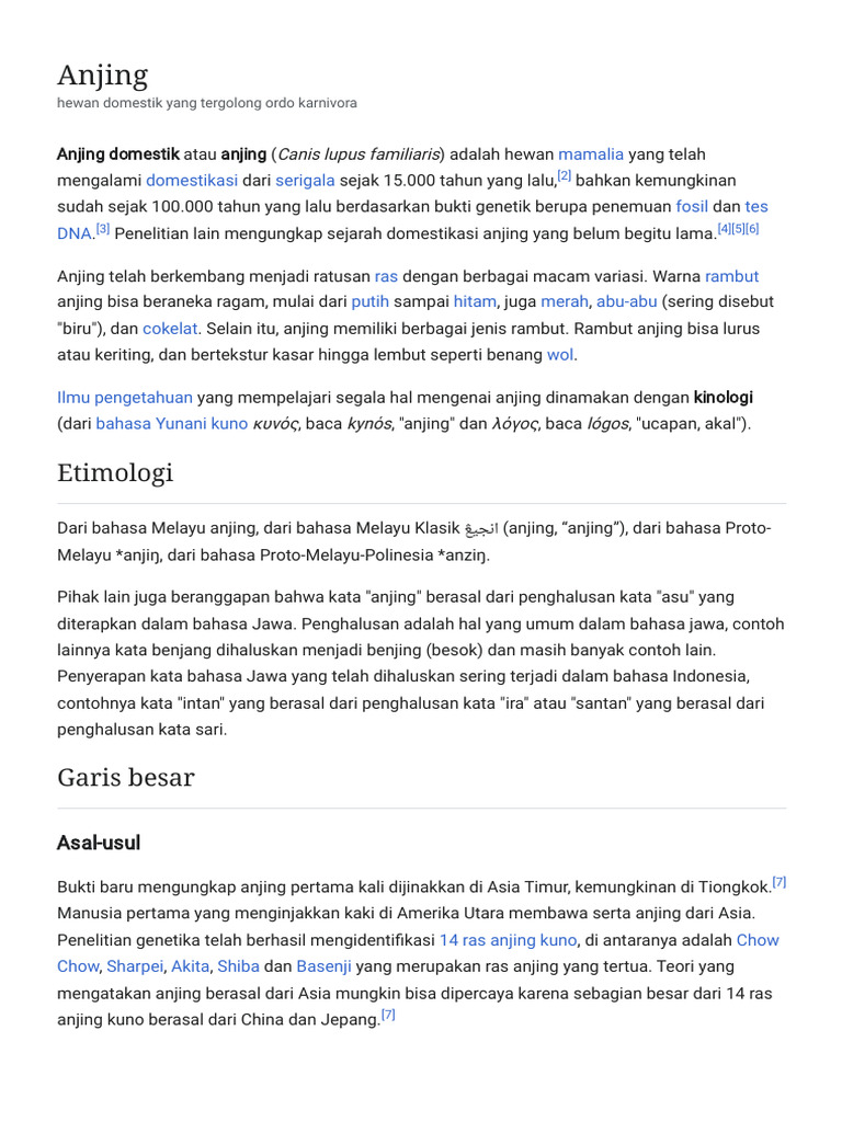 Pengetahuan Umum Anjing | PDF