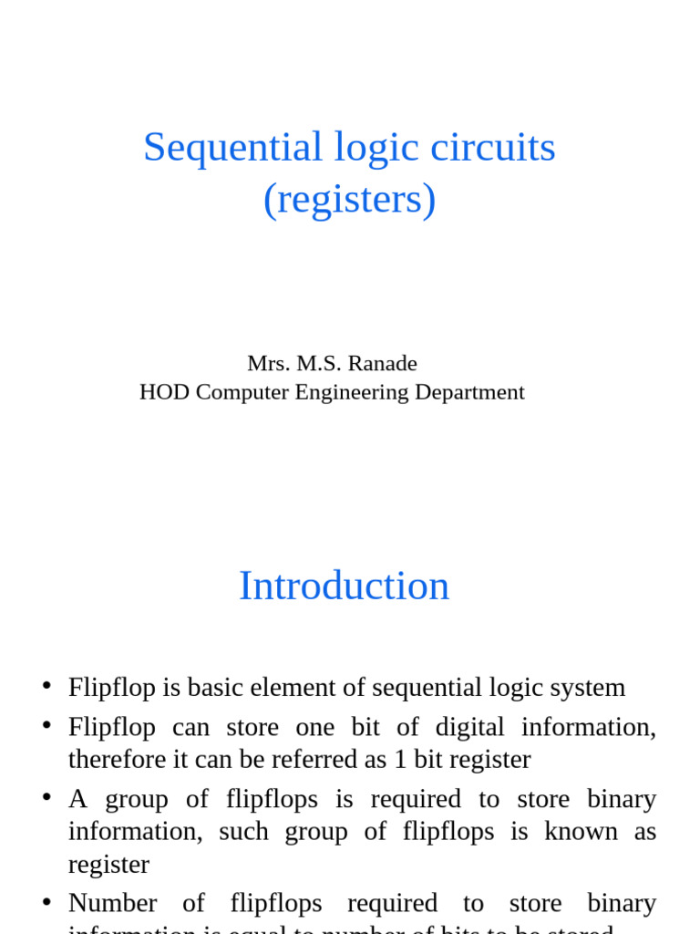 Chap 4 Sequential Logic Circuits - Registers | PDF | Computer Engineering | Computer Science