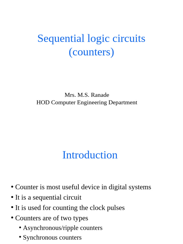 Chap 4 Sequential Logic Circuits - Counters | PDF | Electronics | Digital Electronics
