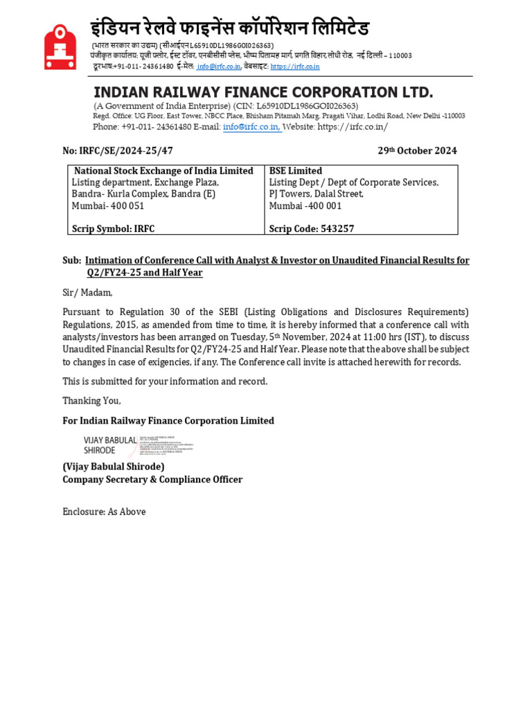 Indian Railway Finance Corporation LTD | PDF | Financial Markets ...