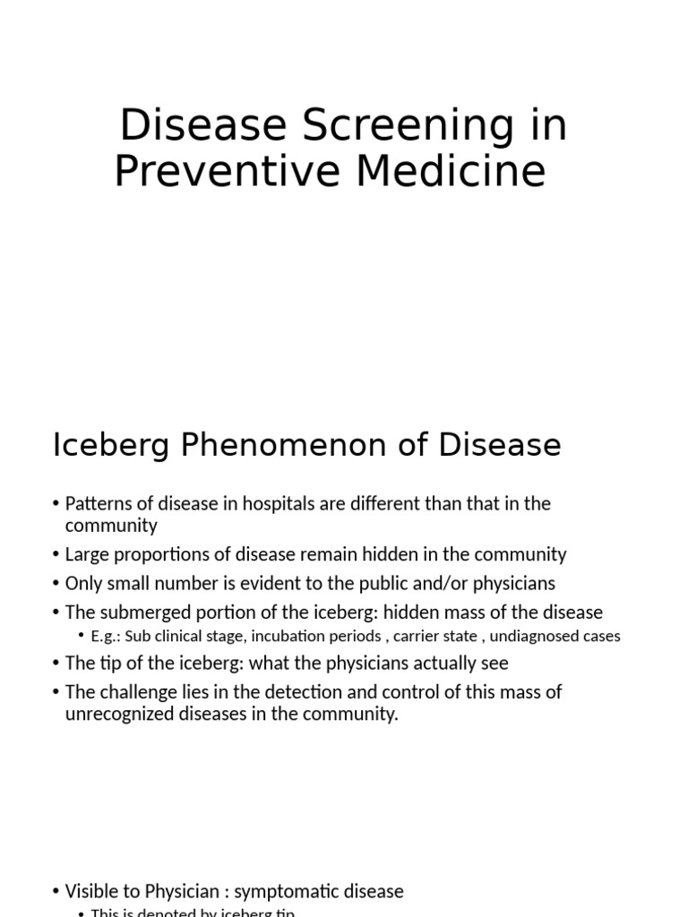 Screening Test | PDF | Sensitivity And Specificity | Medicine