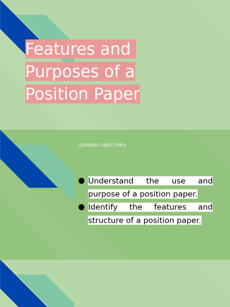 Lesson 8 Features and Purposes of A Position Paper EAPP | PDF | Adolescence