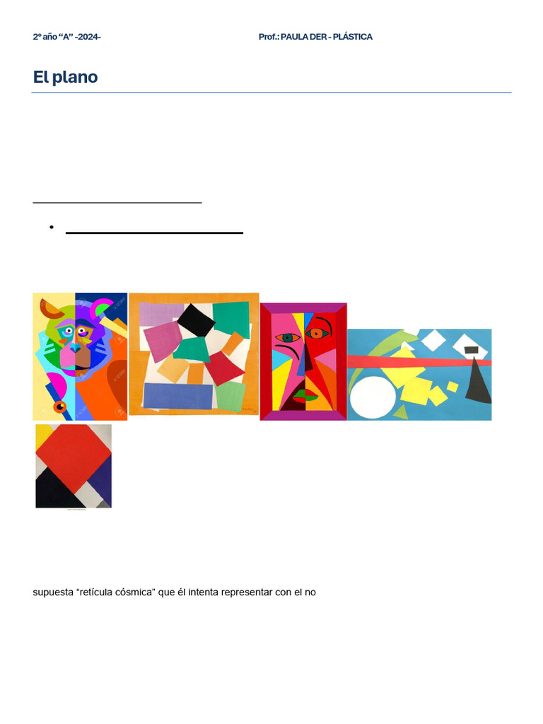 TP 1 El Plano Organico y Geometrico | PDF | Arte abstracto | Cubismo