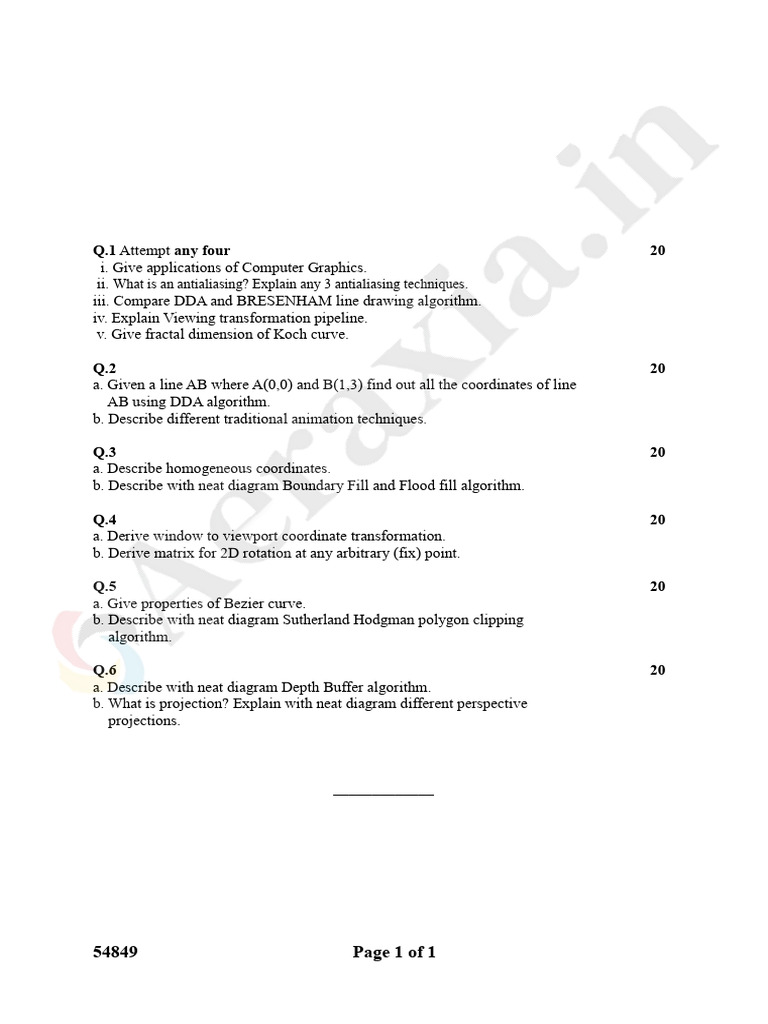 Computer Graphics - CG - 2024 MAY To 2018 MAY - Aeraxia - in | PDF