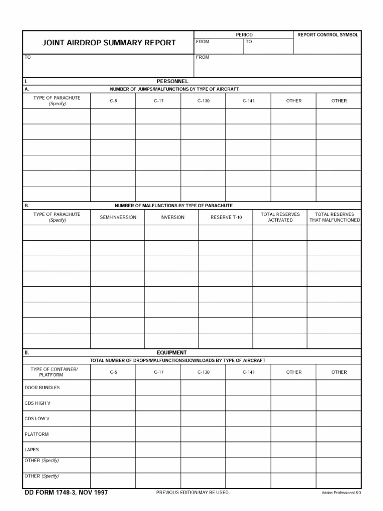 Airdrop Malfunctions and Personnel Data | PDF | Parachute | General ...