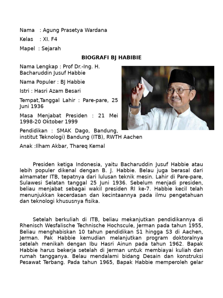 Biografi Singkat BJ Habibie | PDF