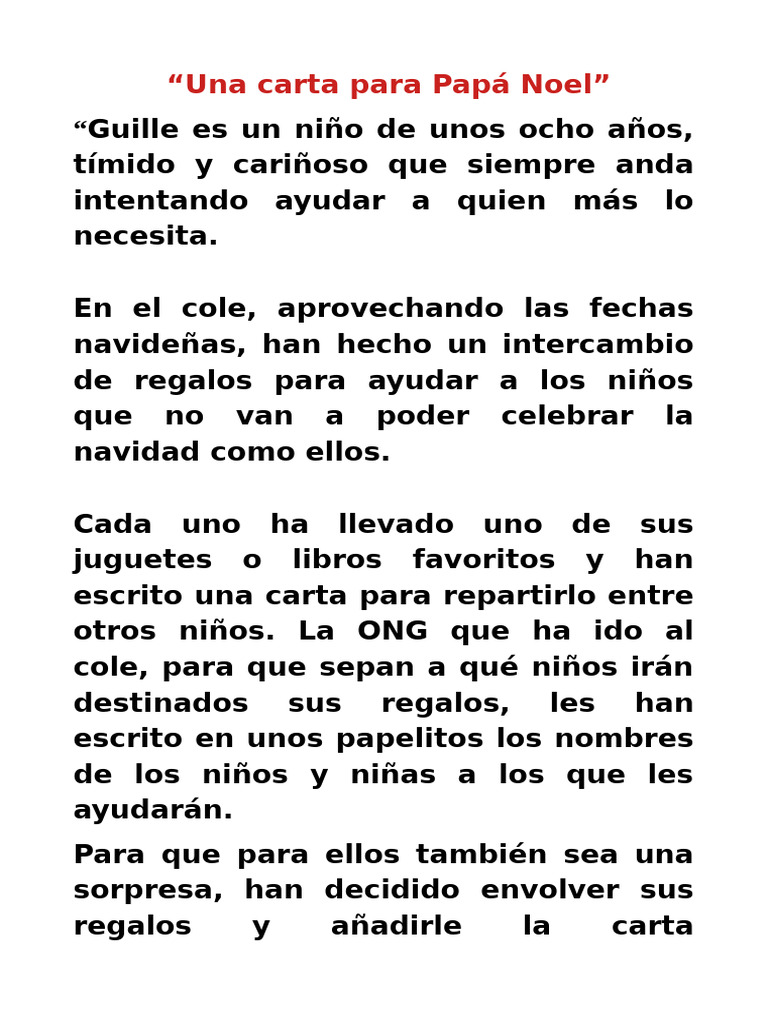 Carta de Guille a Papá Noel | PDF | Papá Noel | Navidad