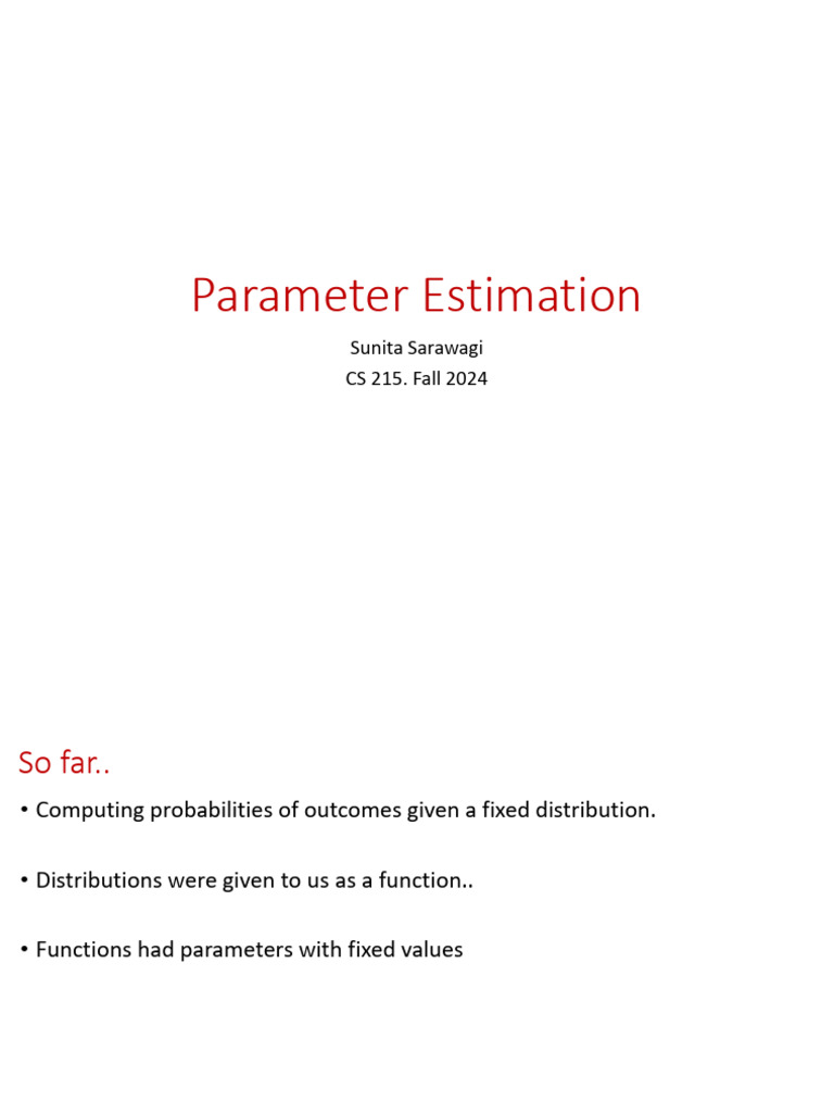 Lecture 15-ParameterEstimation | PDF | Estimation Theory | Poisson Distribution
