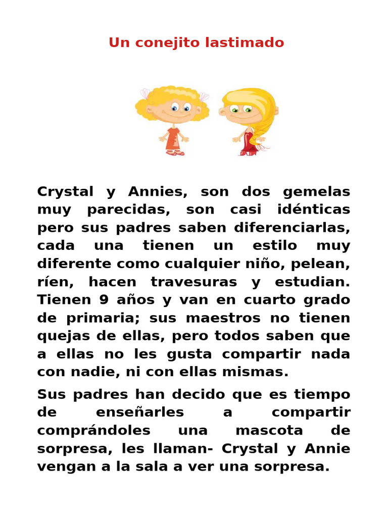 Un Conejito Lastimado | PDF | Salud y bienestar