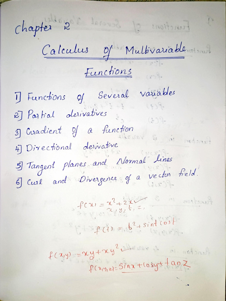Chapter 2 - Calculs of Multivariable Functions | PDF
