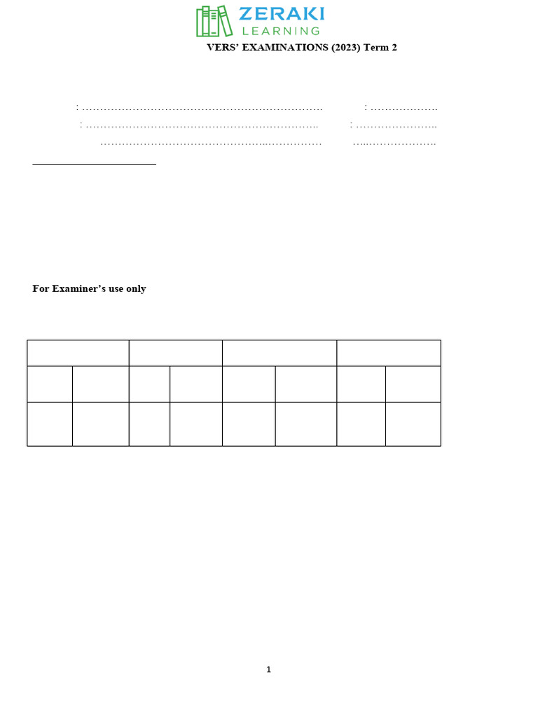 History Form 3 Question Paper Zeraki Achievers 10.0 July 2023 | PDF | Kenya