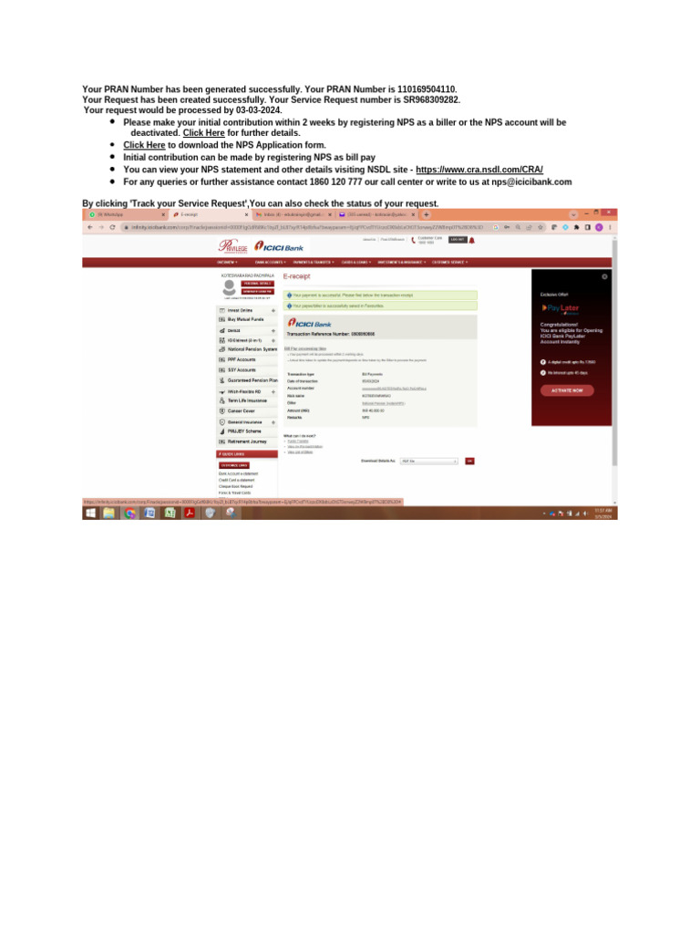 NPS Service Request Form | PDF | Finance & Money Management