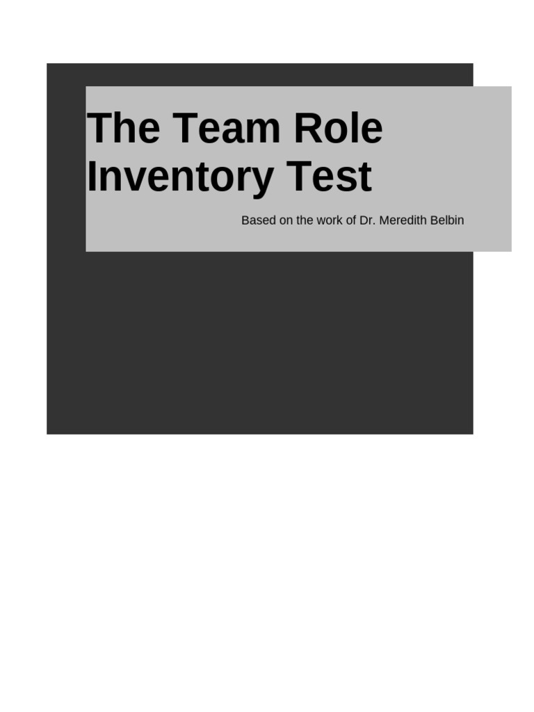 Copia de Copia de GM LPO Belbin Test (Spanish) | PDF