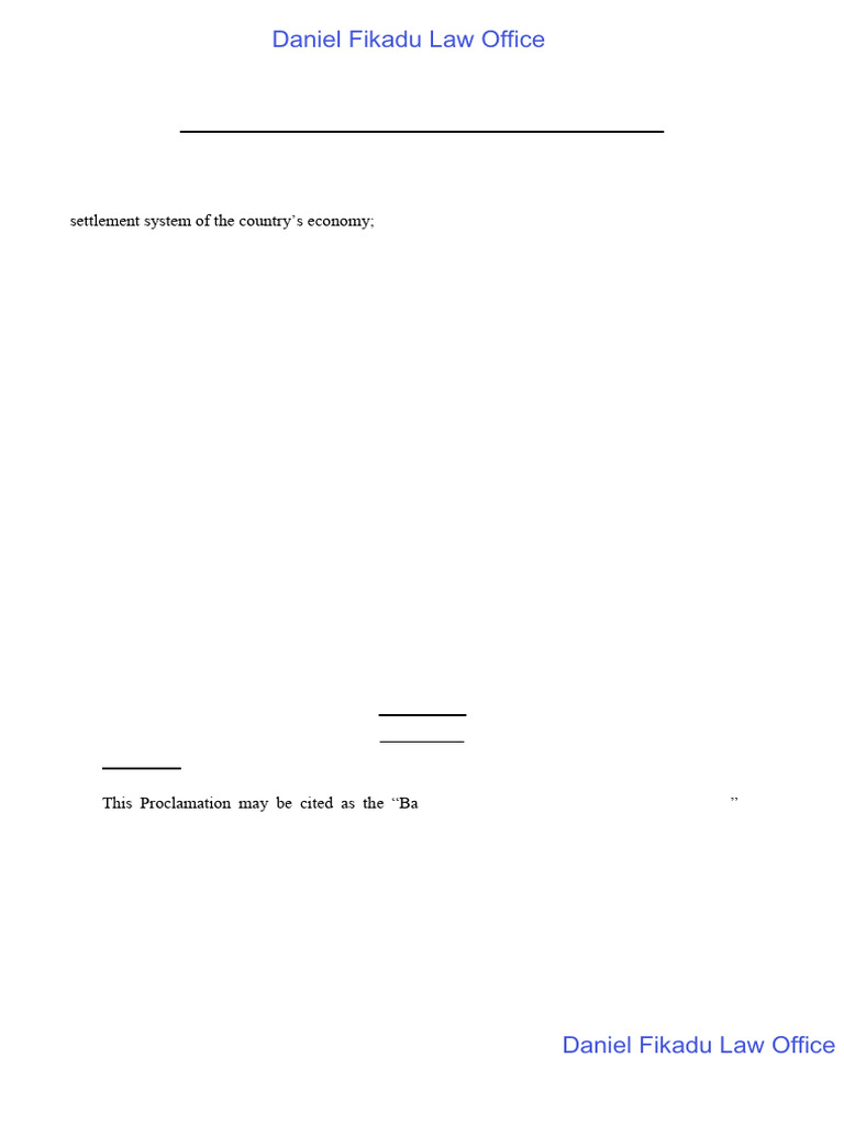 Daniel Fikadu Law Office: PROCLAMATION NO. - /2024 A Proclamation To ...