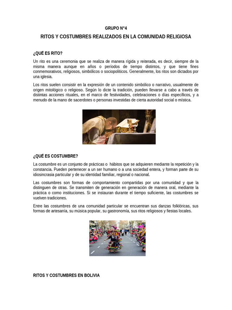 Ritos y Costumbres | PDF | Ciencias sociales | Religión y espiritualidad