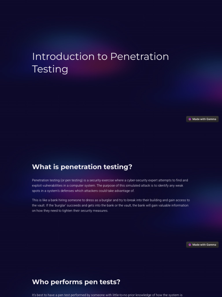 Introduction to Penetration Testing | PDF | Penetration Test | Security