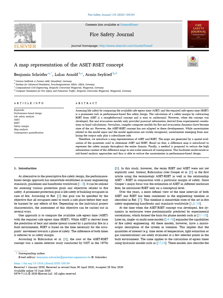 ASET-RSET Mapping for Fire Safety Analysis | PDF | Simulation | Methodology